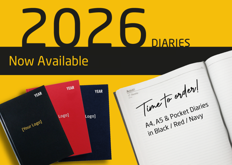 2026 Diaries Printed With Your Logo | A4 A5 & Pocket | Ireland